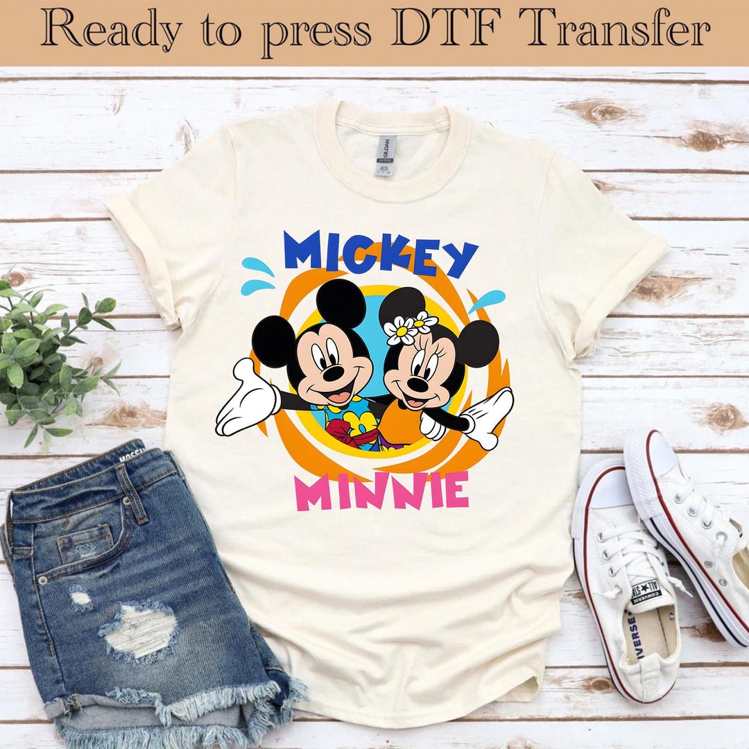Mickey and Minnie Mouse DTF ,mickey Mouse DTF, Disney Transfers, Ready ...