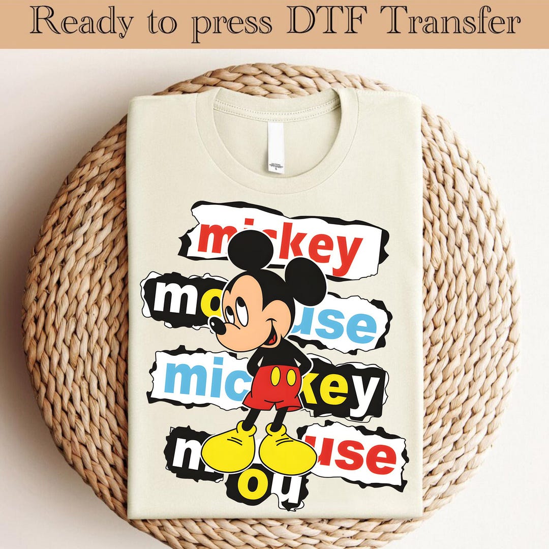 Mickey Mouse DTF, Mickey Mouse Heat Transfer, Disneyworld DTF Transfer ...