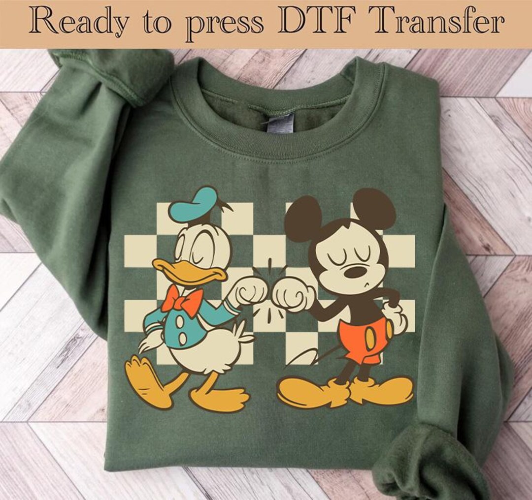 Mickey and Donald DTF, Mickey Mouse Heat Transfer, Disneyworld DTF ...