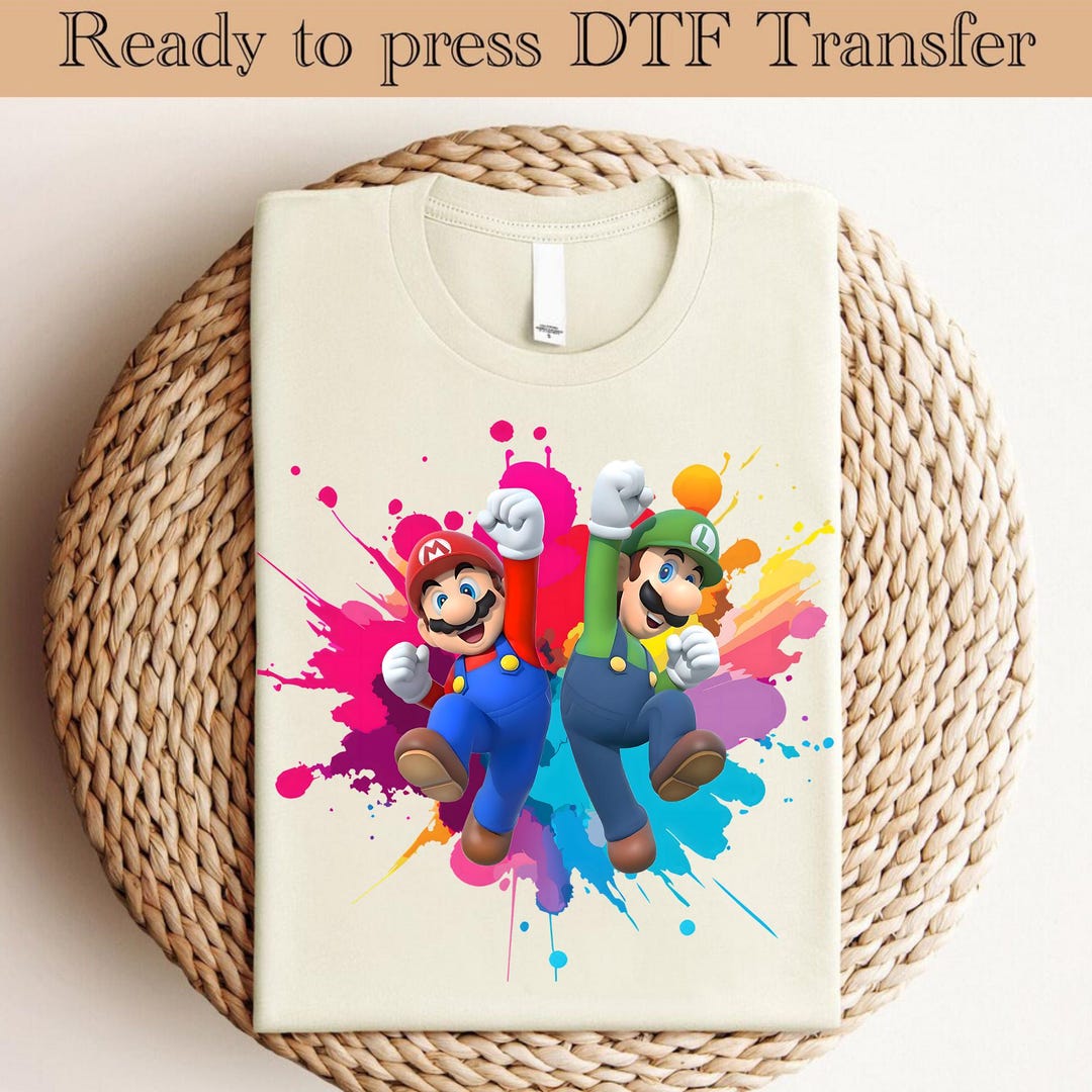 Super Mario Family DTF, Super Mario Character Ready to Press, Super ...