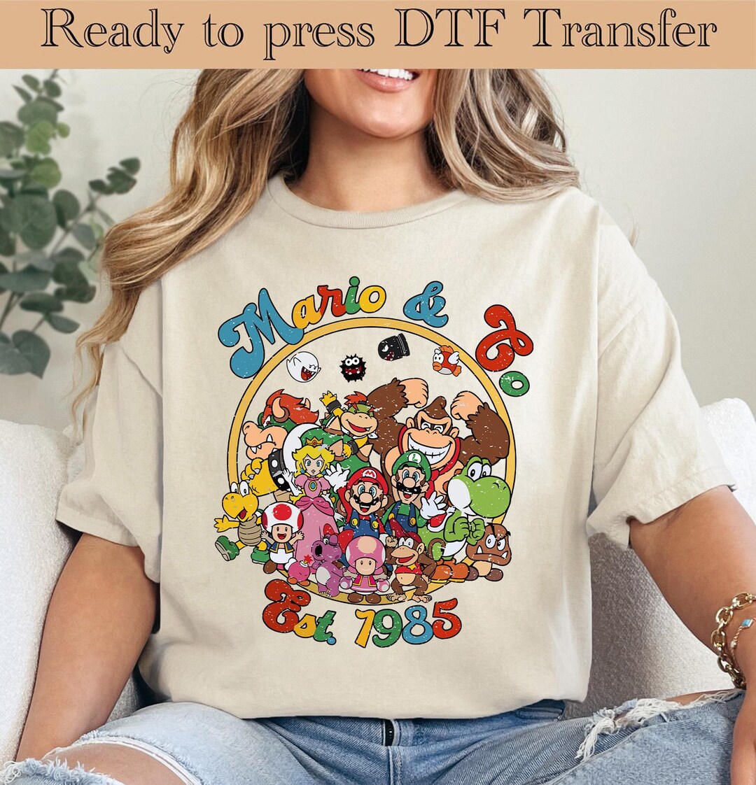 Super Mario Family DTF, Super Mario Character Ready to Press, Super ...