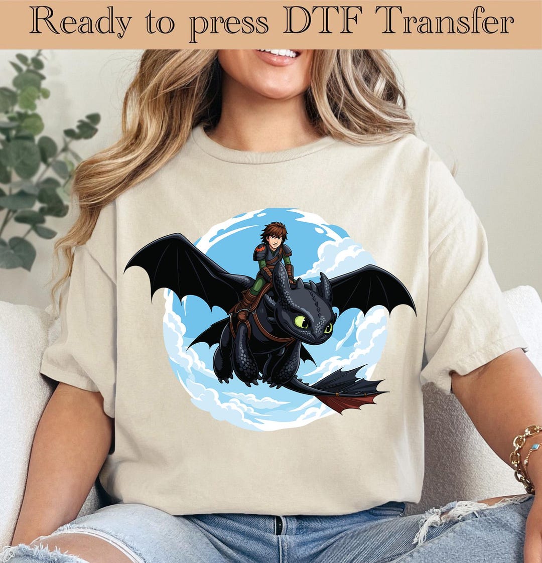 Toothless Ready to Press, Epic Universe Toothless DTF Transfer, How to ...