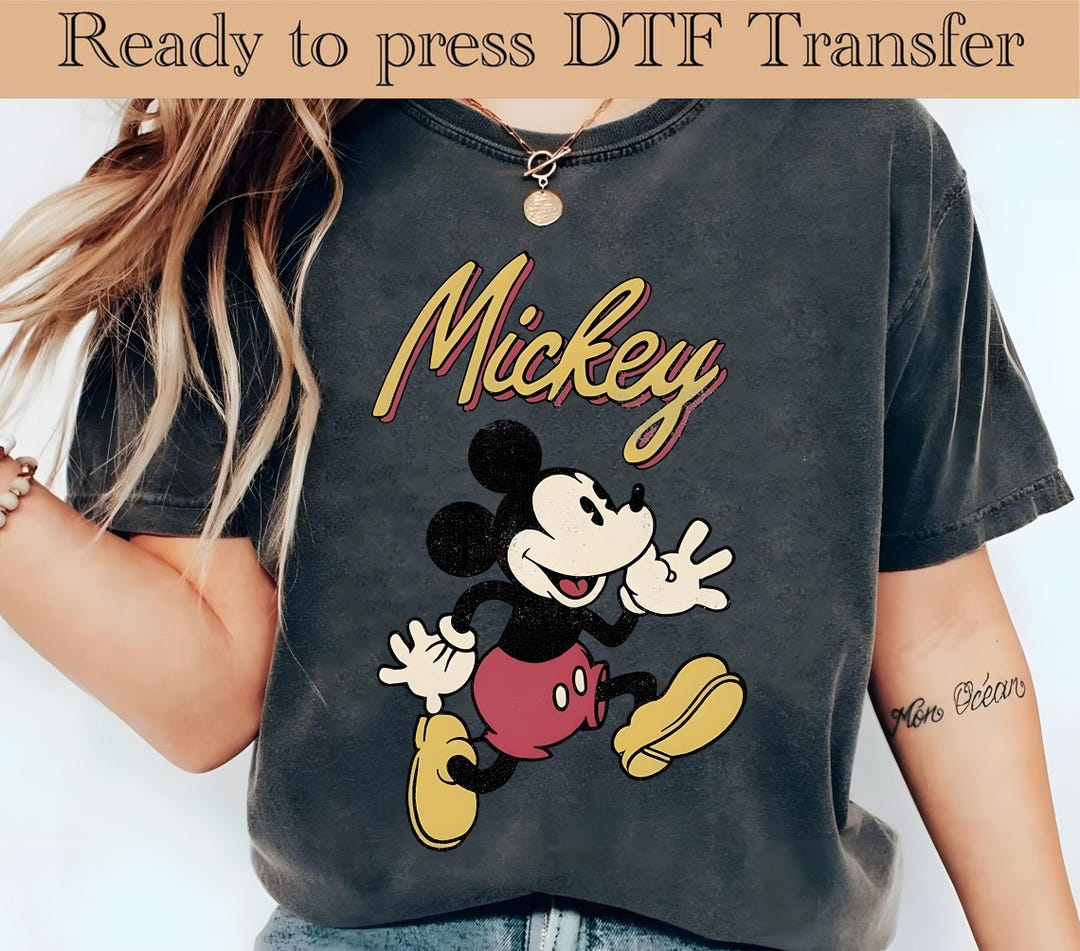 Mickey Mouse DTF, Mickey Mouse Heat Transfer, Disneyworld DTF Transfer ...