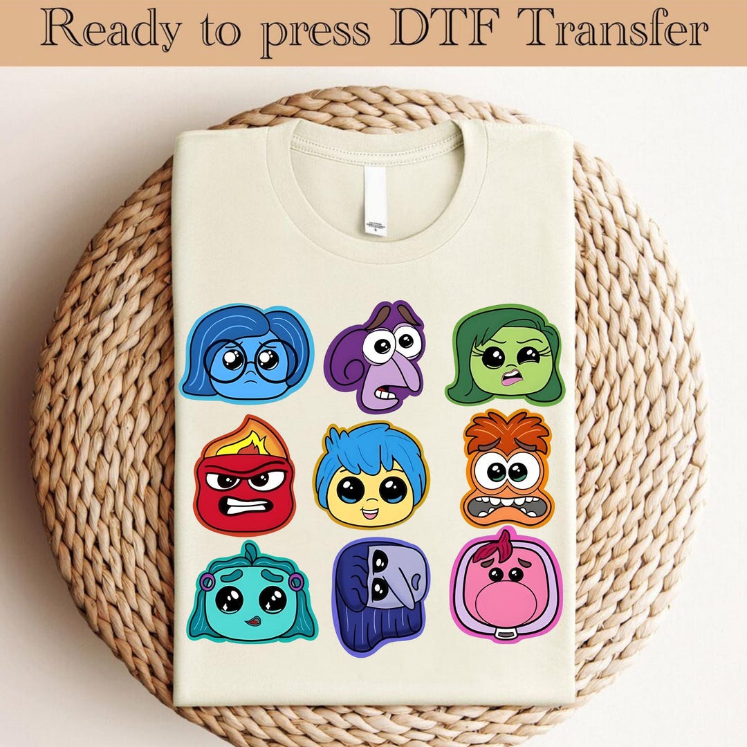 Inside Out DTF, Inside Out 2 Ready to Press, Inside Out Characters ...