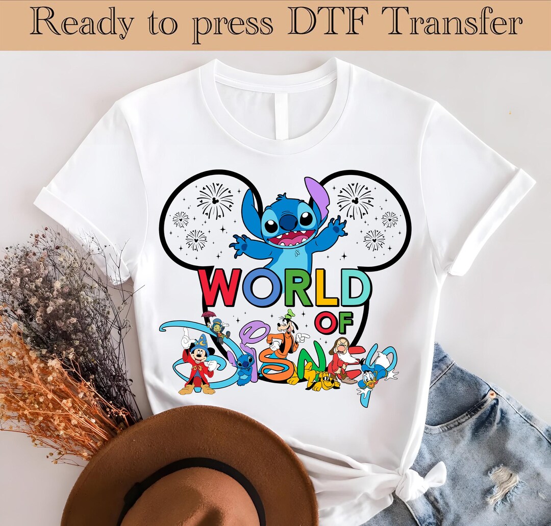 Stitch World of Disney Ready to Press, Disney Stitch Heat Transfer ...