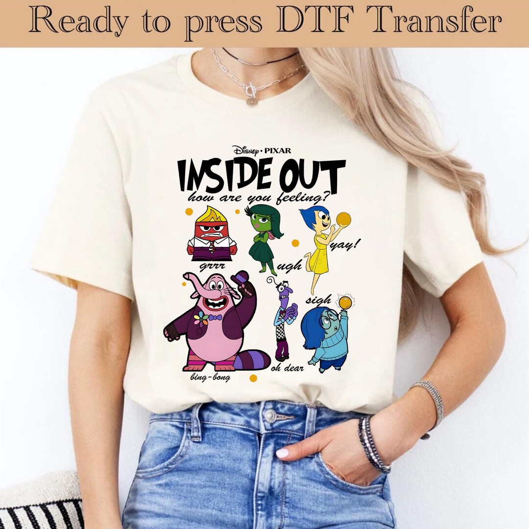 Inside Out DTF, Inside Out 2 Ready to Press, Inside Out Characters ...
