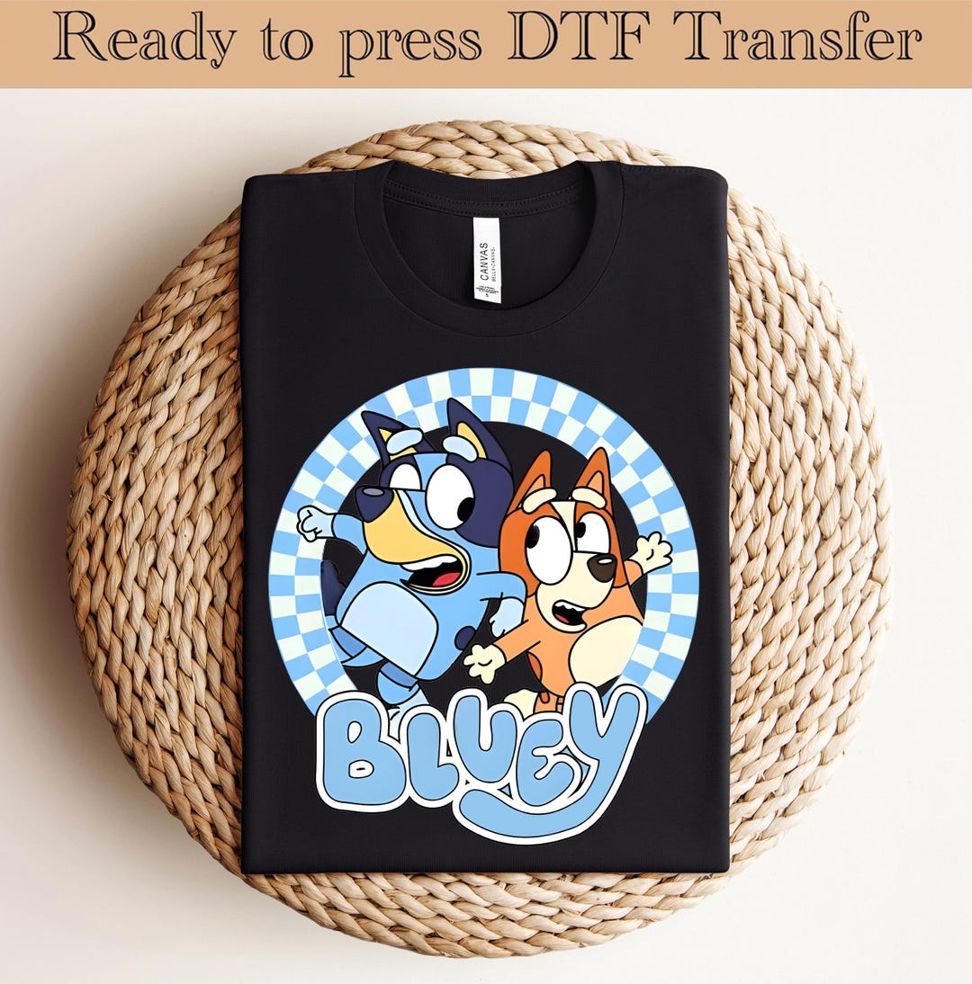 Bluey Ready to Press, Blue Dog DTF, Bluey Heat Transfer, Blue Dog Dtf ...