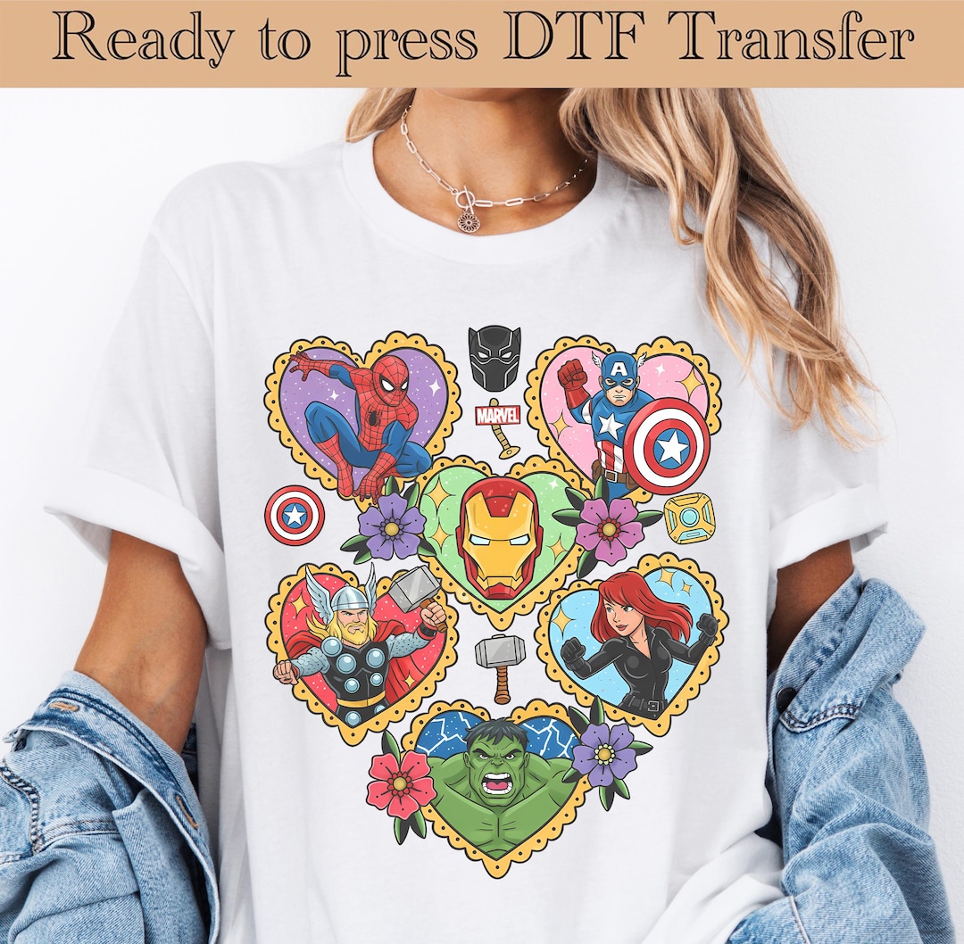 Marvel Avengers Ready to Press, Marvel Friends Heat Transfer, Cute ...