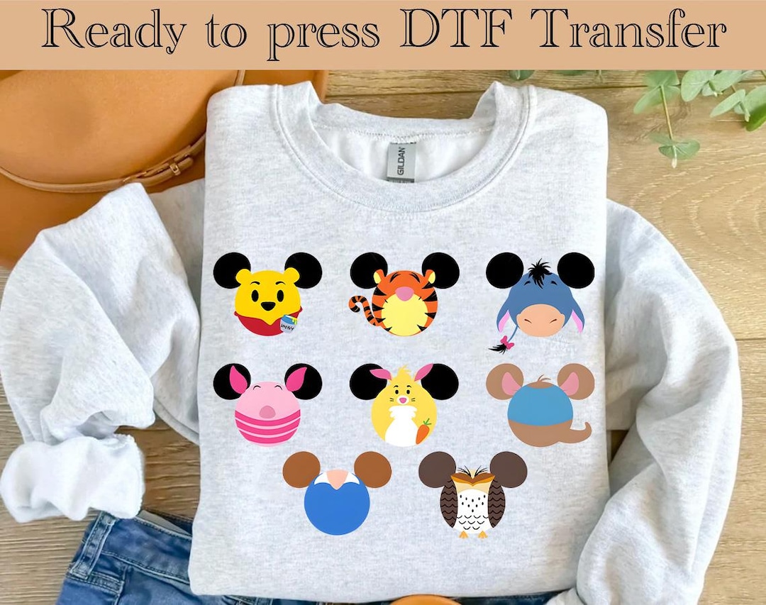 Disney Characters DTF Transfer, Mickey Ears Ready to Press, Disneyland ...