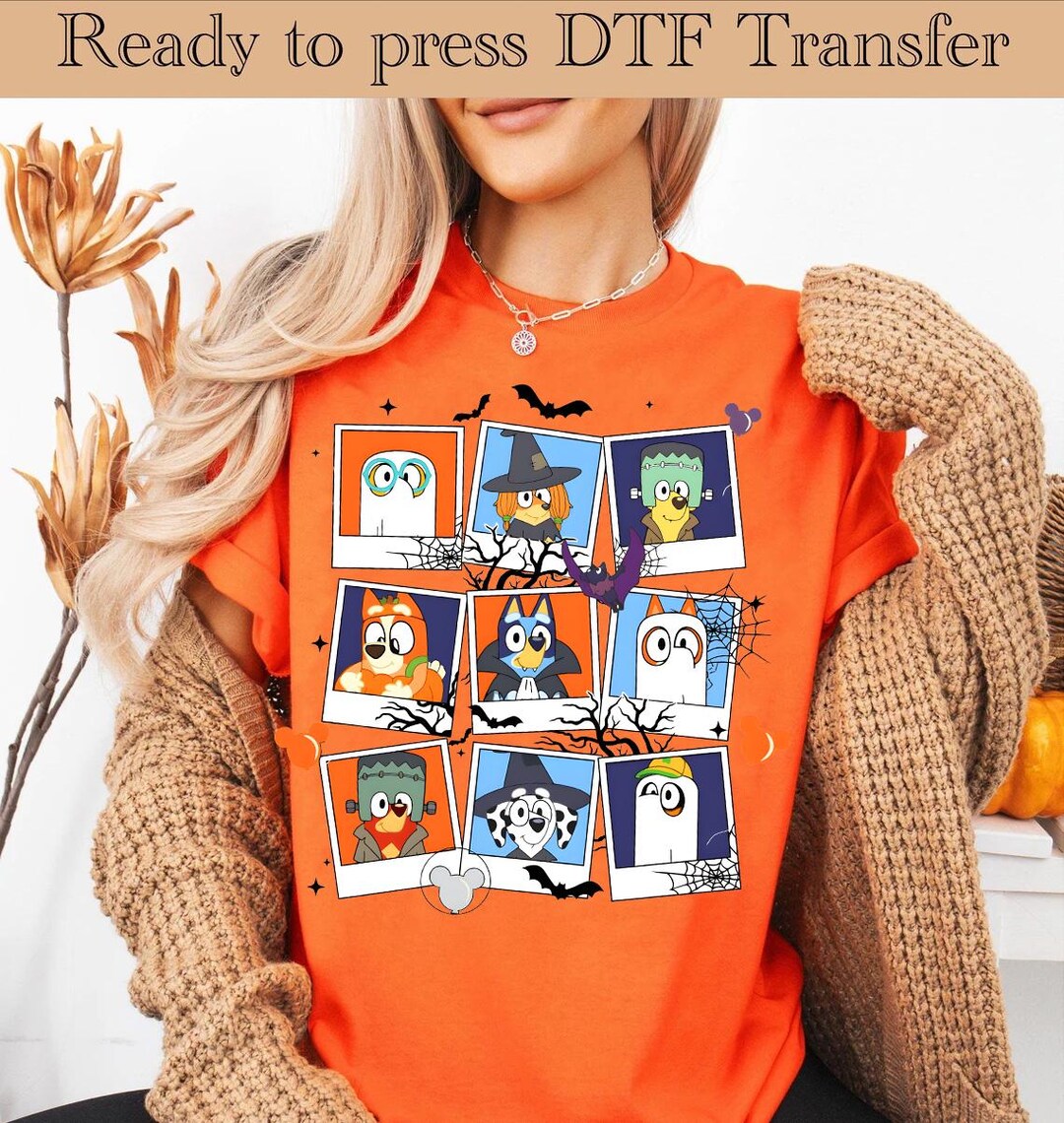 Halloween Booey Bluey Ready to Press, Halloween Bluey Heat Transfer ...