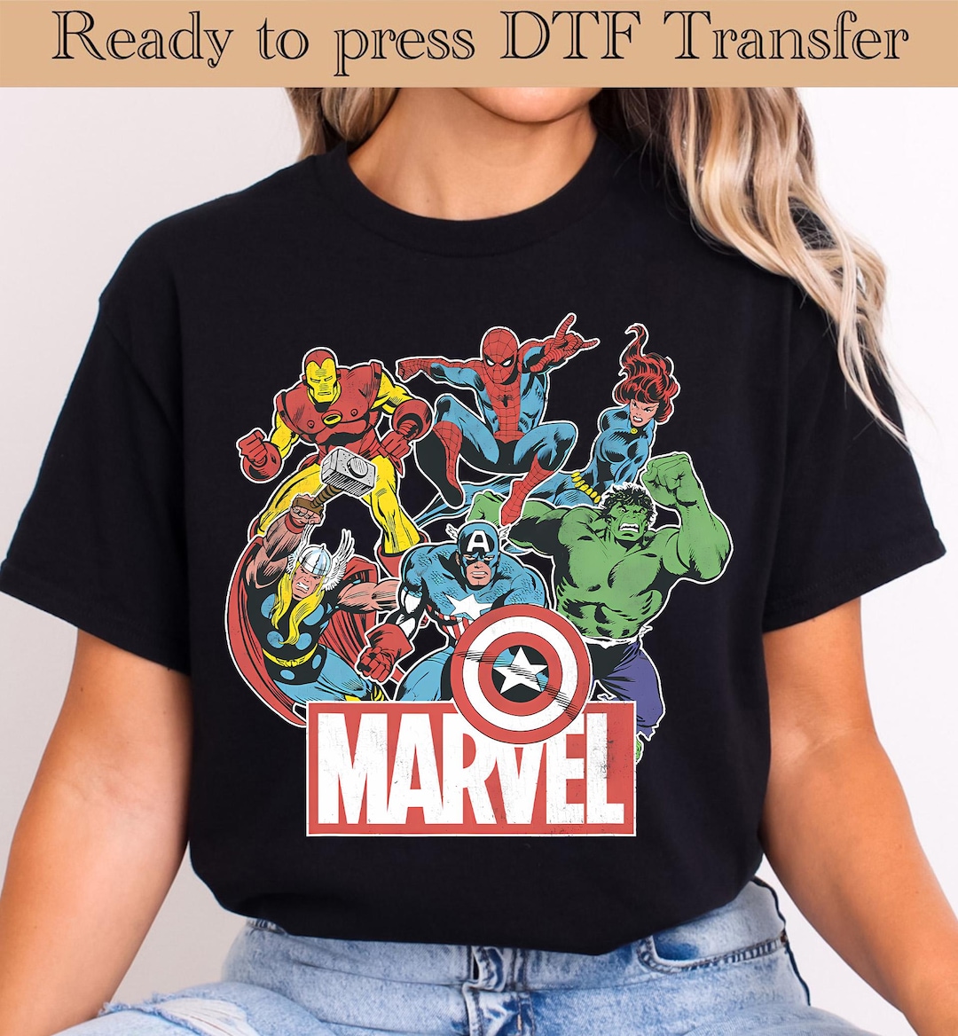 Marvel Avengers Ready to Press, Marvel Friends Heat Transfer, Cute ...
