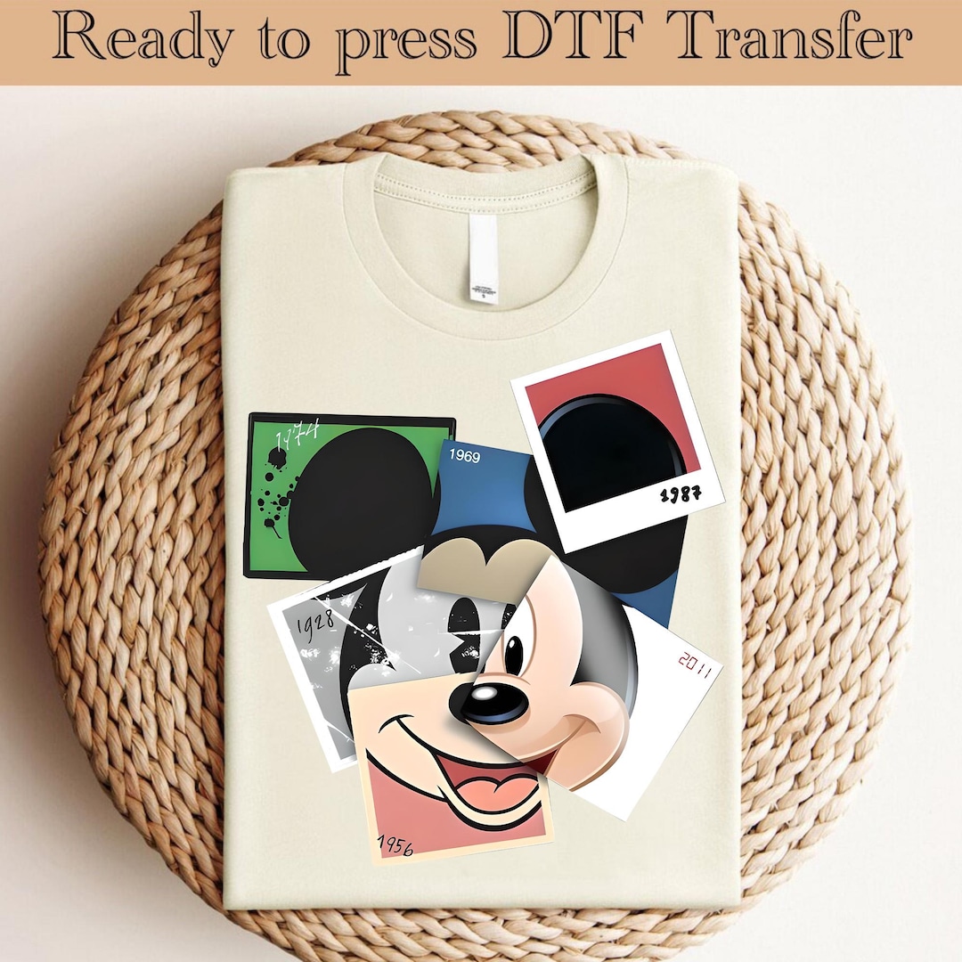 Mickey Mouse Heat Transfer ,mickey Mouse DTF, Disney Transfers, Ready ...