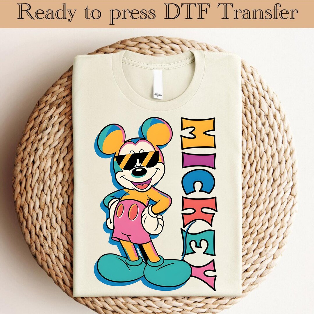 Mickey Mouse Colourful DTF, Mickey Mouse Heat Transfer,disneyworld DTF ...