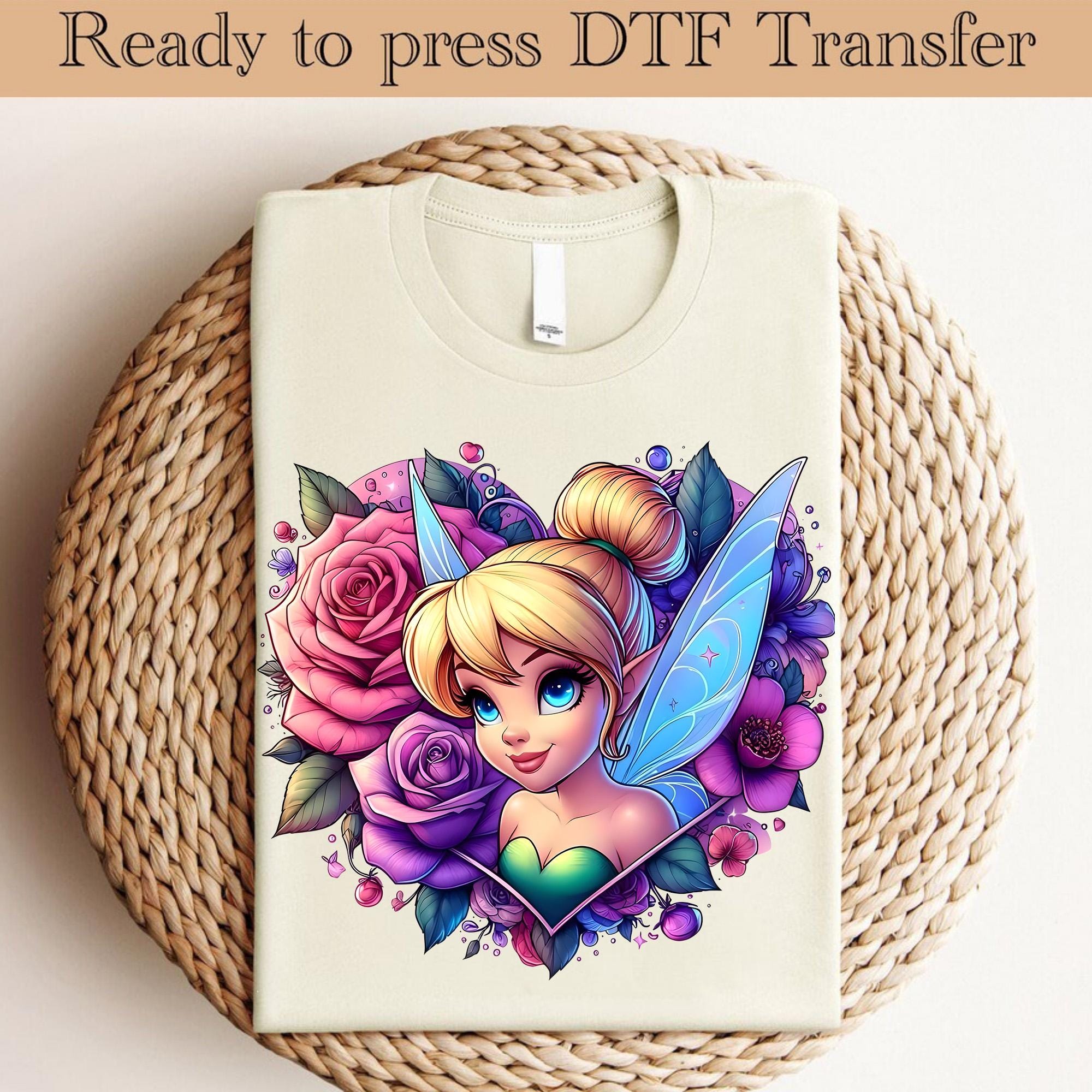Tinker Bell DTF Transfer, Disney Ready to Press, Tinker Bell DTF, Peter ...