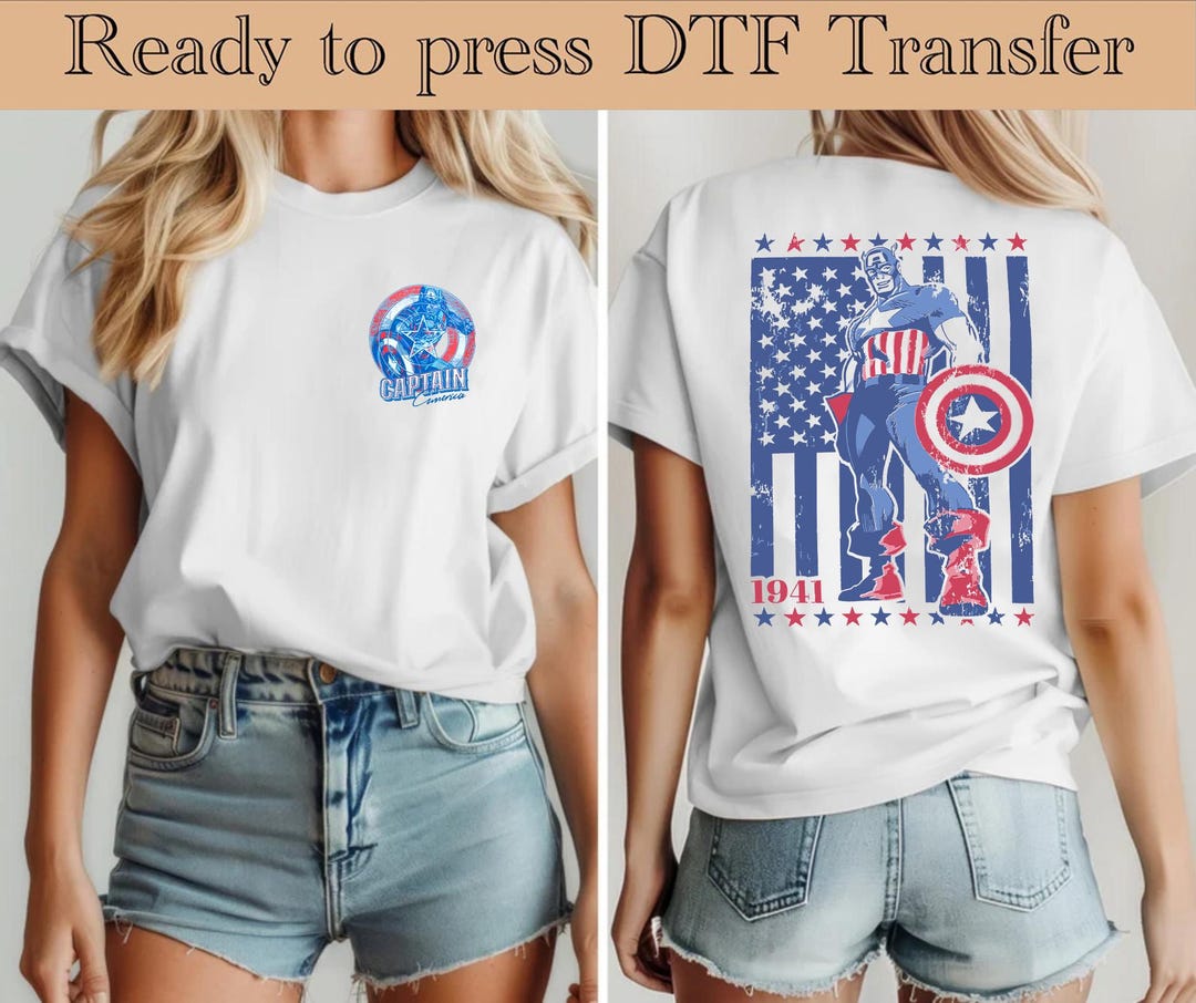 Disney Captain America Ready to Press, Marvel Super Soldier DTF ...