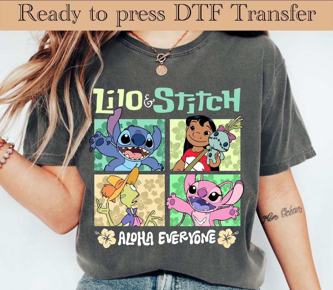 Stitch Aloha Everyone Ready to Press,disney Stitch Transfer,lilo and ...