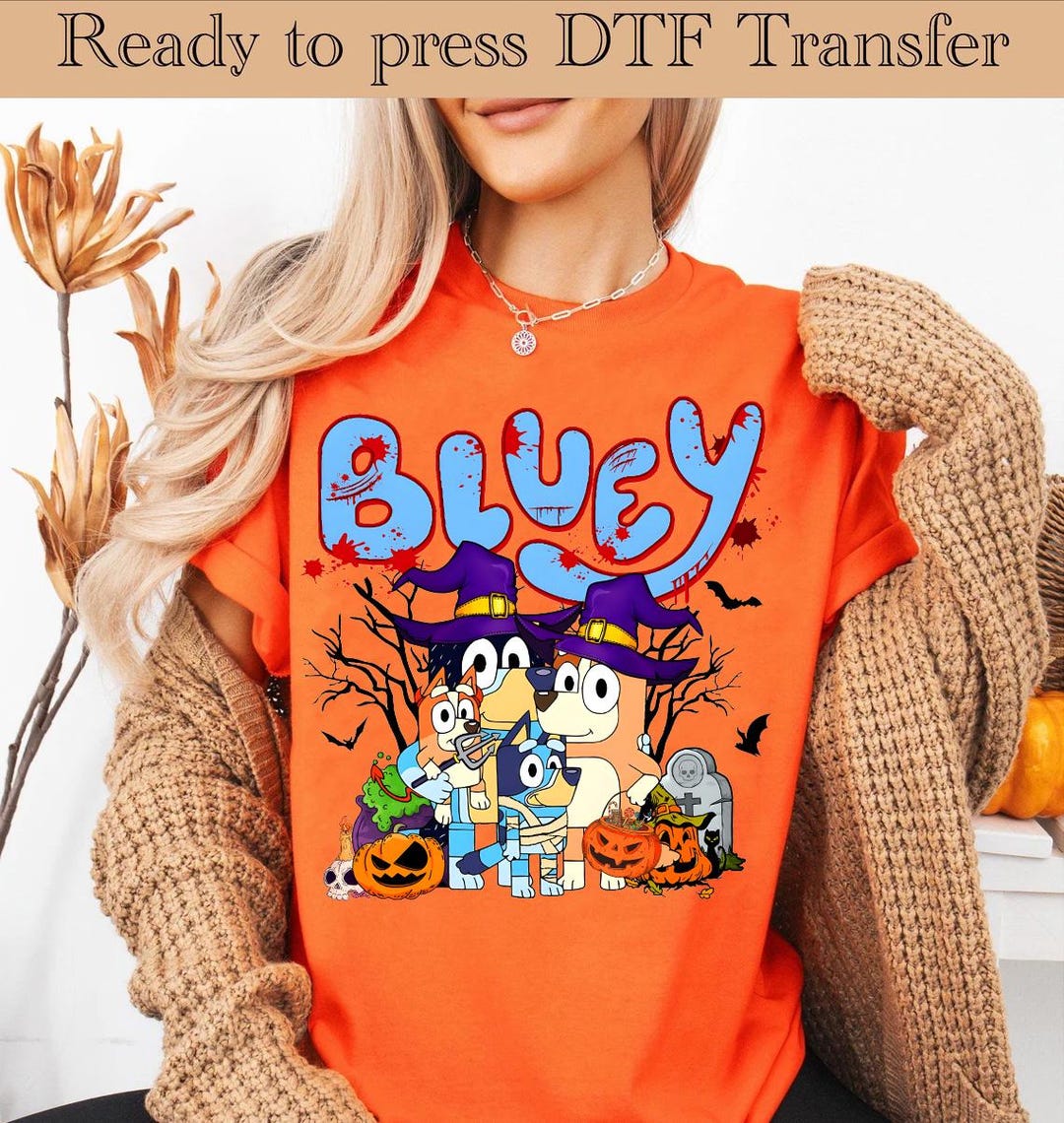 Halloween Booey Bluey Ready to Press, Halloween Bluey Heat Transfer ...