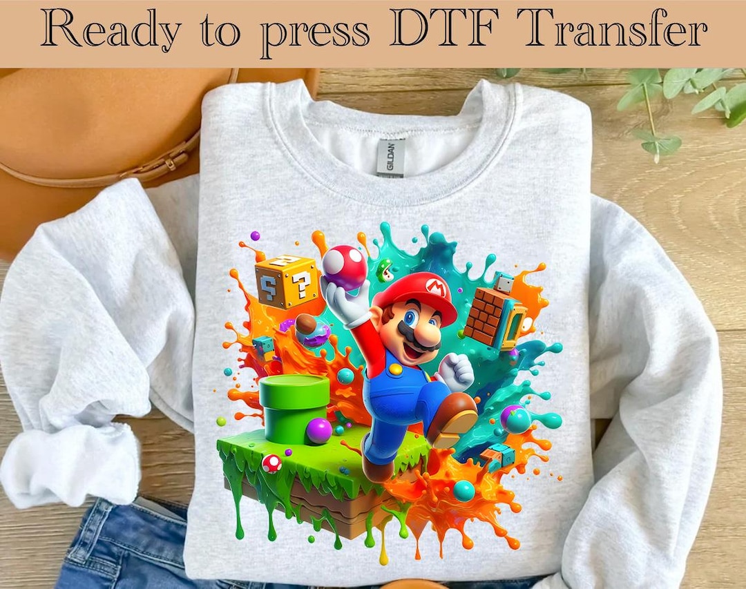 Super Mario DTF, Super Mario Character Ready to Press, Super Mario ...