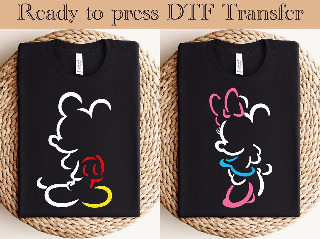 Mickey and Minnie Mouse Ready to Press, Mickey Mouse Couple DTF, Disney ...