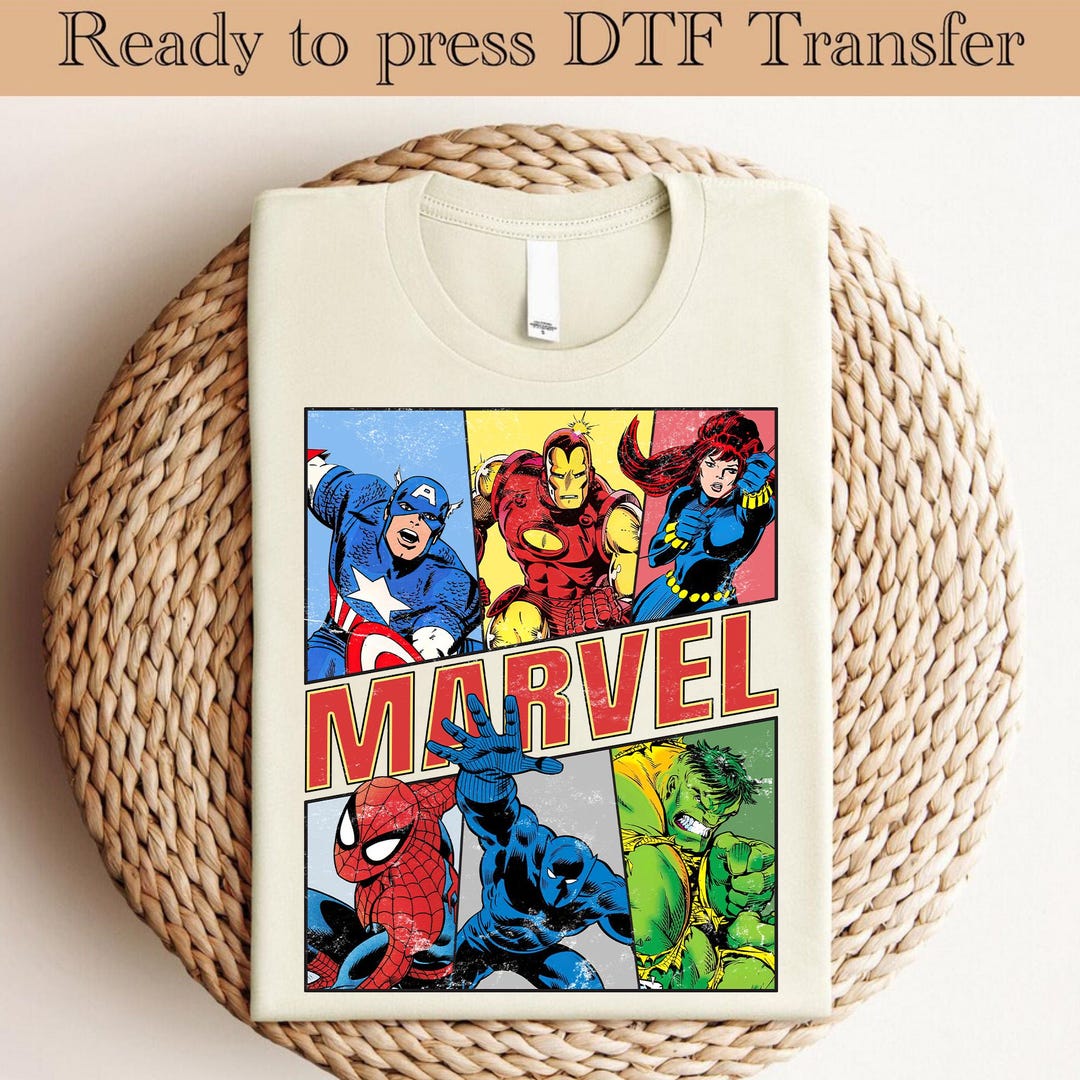 Marvel Avengers Ready to Press, Marvel Friends Heat Transfer, Cute ...