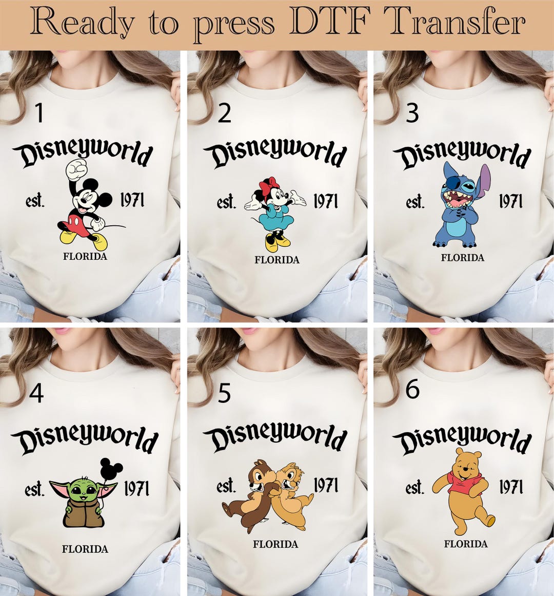 Disney Characters Custom DTF Transfer,custom DTF Transfer, Disney Ready ...