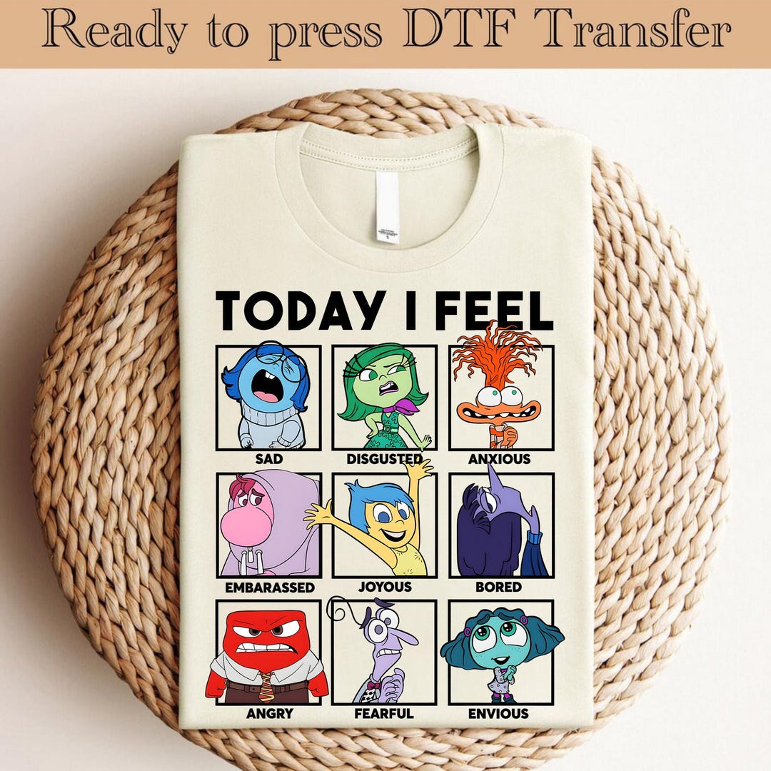 Inside Out DTF, Inside Out 2 Ready to Press, Inside Out Characters ...