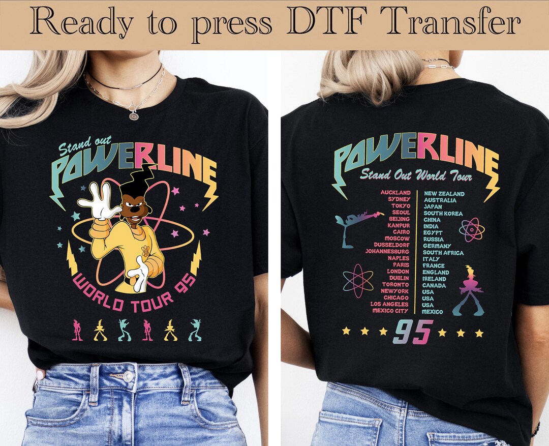 Retro 90s Goofy Movie Ready to Press, Max Goofy Roxanne Powerline DTF ...