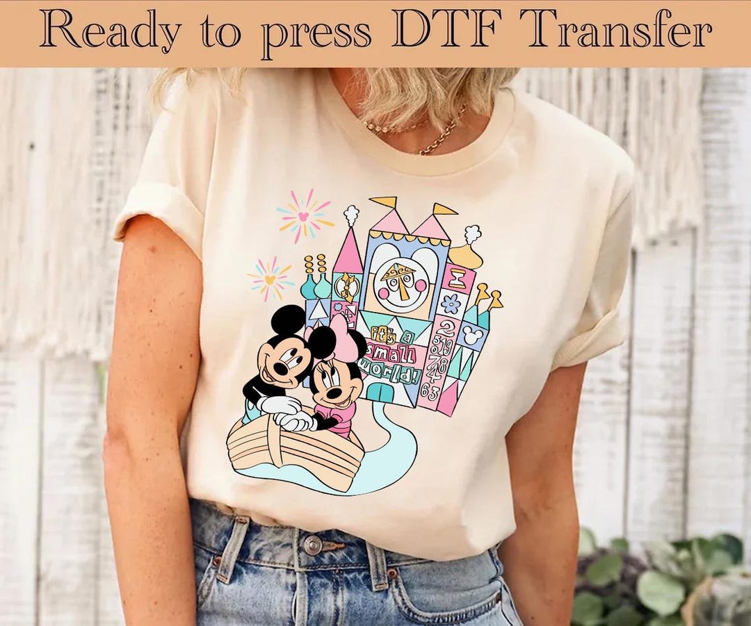 Mickey and Minnie Mouse Ready to Press,mickey Mouse DTF, Disney Castle ...
