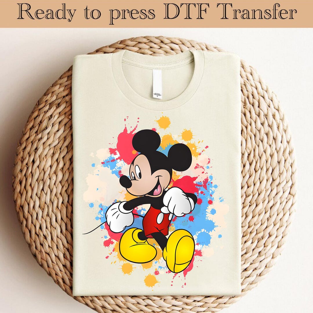 Mickey Mouse Heat Transfer ,mickey Mouse DTF, Disney Transfers, Ready ...
