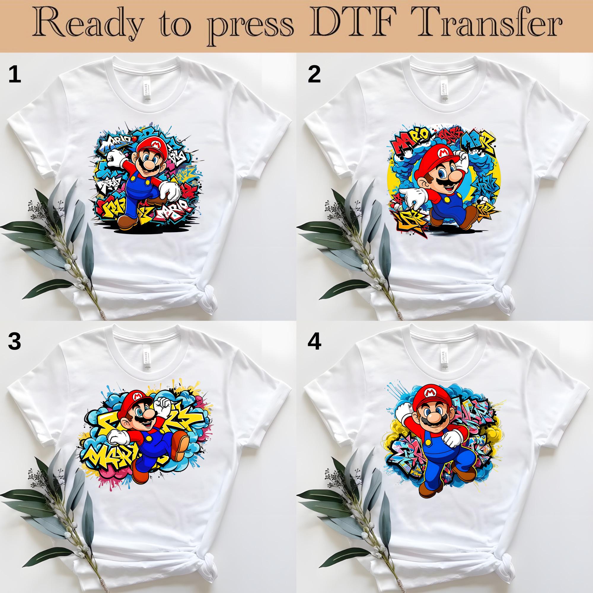 Super Mario Graffiti DTF, Super Mario Character Ready to Press, Super ...