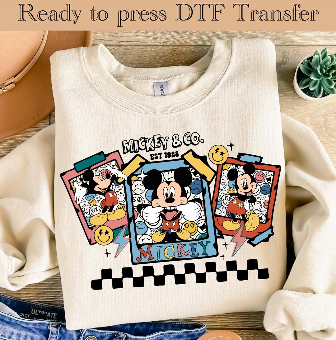 Mickey Mouse DTF, Mickey Mouse Heat Transfer, Disneyworld DTF Transfer ...