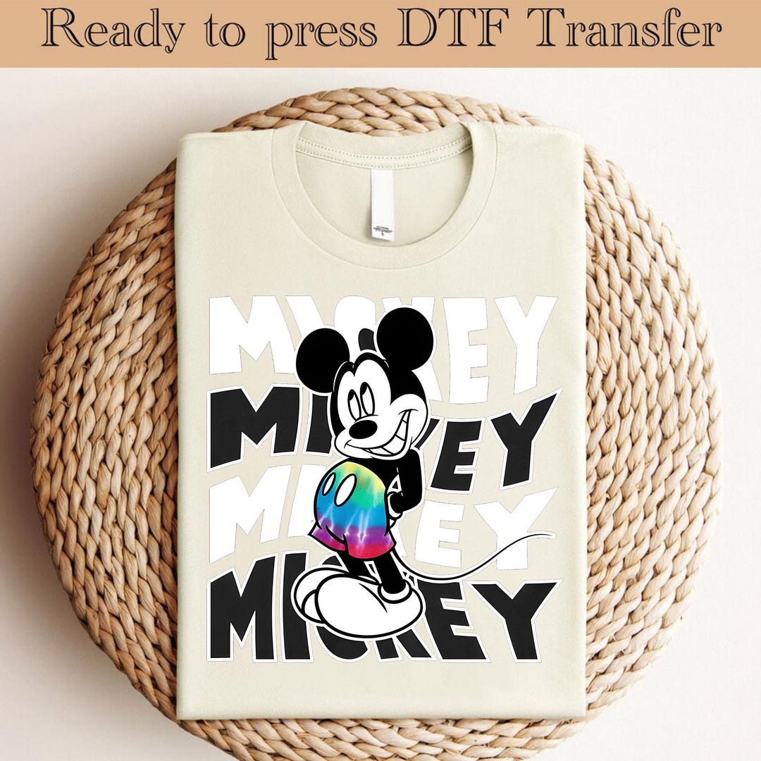 Mickey Mouse DTF, Mickey Mouse Heat Transfer, Disneyworld DTF Transfer ...