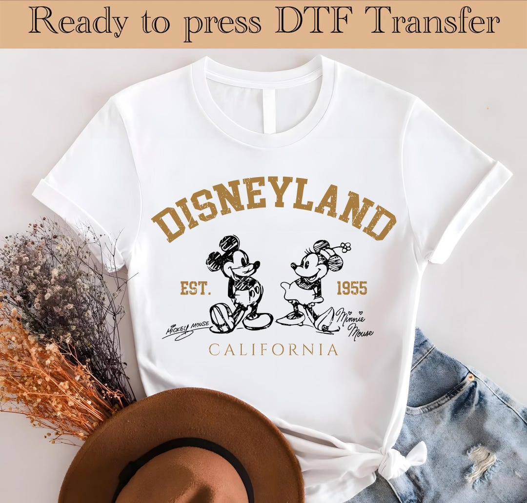 Mickey and Minnie Mouse Ready to Press, Mickey Mouse Couple DTF, Disney ...