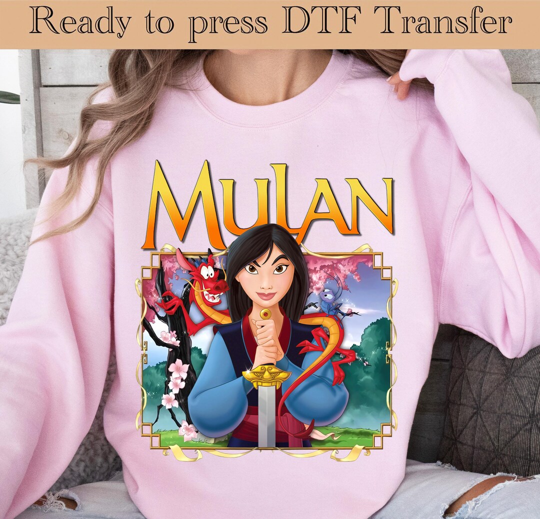 Mulan DTF Transfer, Disney Mulan Ready to Press, Mulan Princess DTF ...