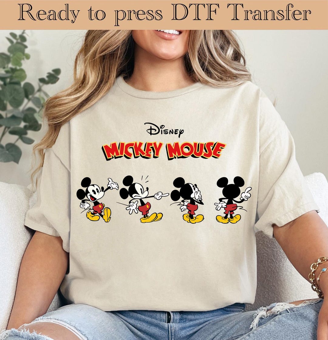 Mickey Mouse DTF, Mickey Mouse Heat Transfer, Disneyworld DTF Transfer ...