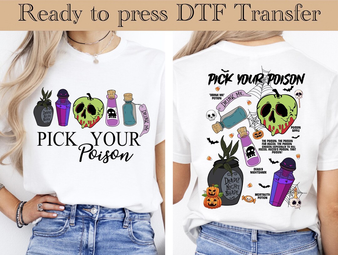 Villains Pick Your Poison Ready to Press, Disney Villains the Evil DTF ...