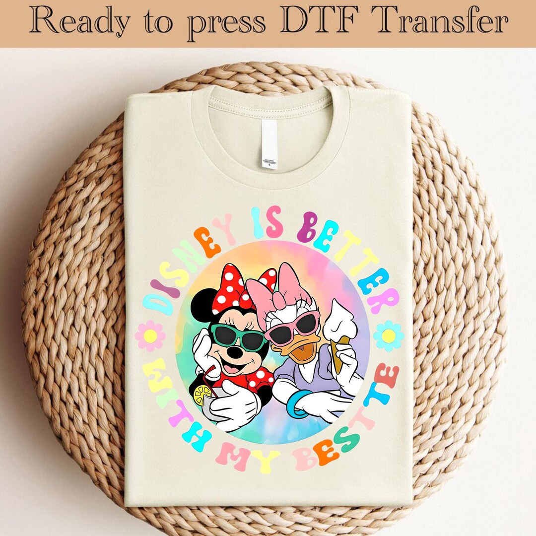 Happiest Besties Ready to Press,minnie Mouse DTF, Disney Transfers ...