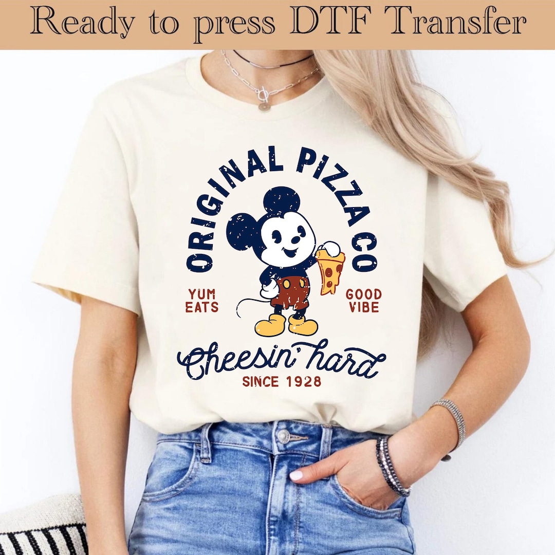 Mickey Mouse Original Pizza Co DTF, Mickey Mouse Heat Transfer ...