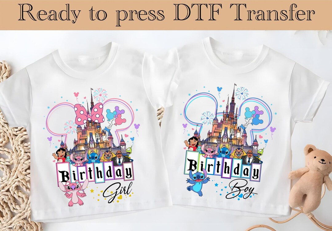 Stitch and Angel Ready to Press,stitch Heat Transfer,disney Birthday ...