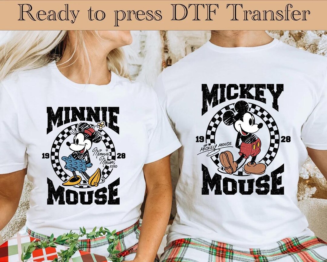 Mickey and Minnie Mouse Ready to Press, Mickey Mouse Couple DTF, Disney ...