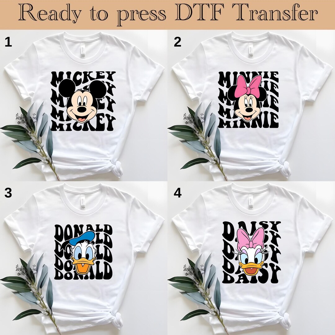 Disney Characters DTF, Mickey and Friends Ready to Press, Disneyland ...