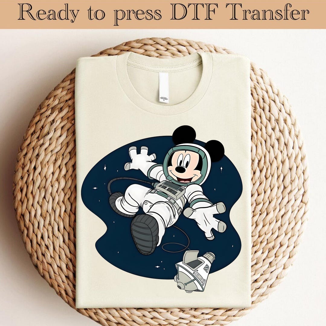 Mickey Mouse Astronaut DTF, Mickey Mouse Heat Transfer,disneyworld DTF ...