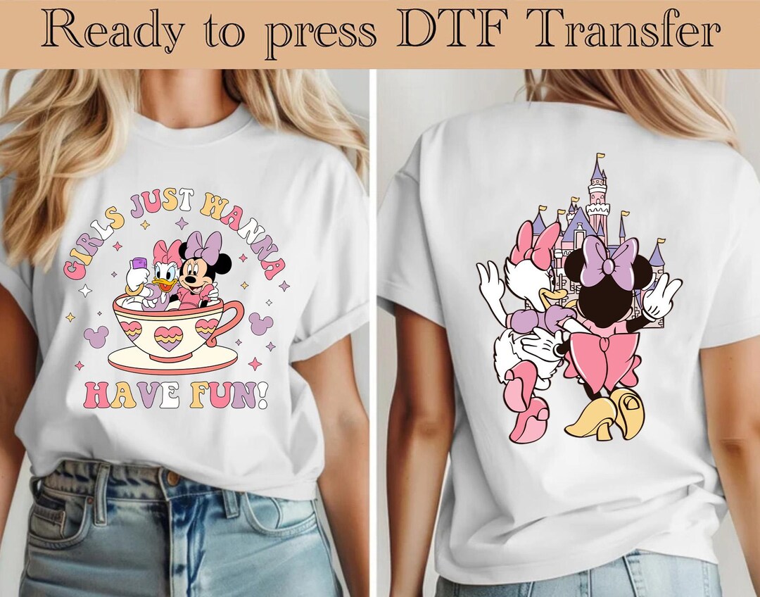 Minnie and Daisy Ready to Press, Minnie Mouse DTF, Disney Transfers ...