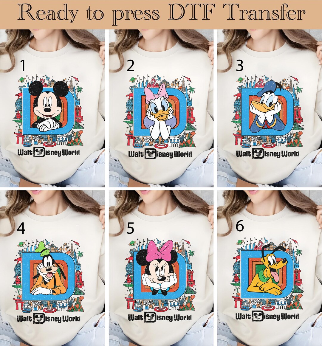 Disney Characters WDW Dtf, Mickey and Friends Ready to Press ...