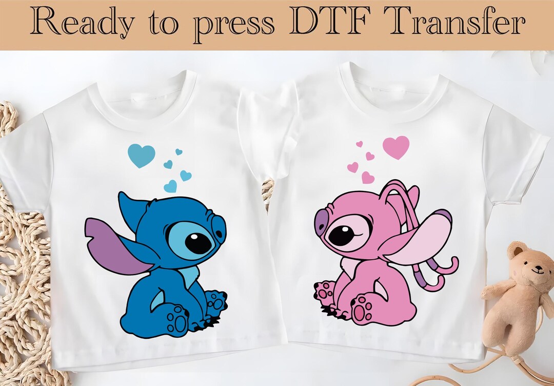 Stitch and Angel Ready to Press, Lilo and Stitch Heat Transfer, Disney ...