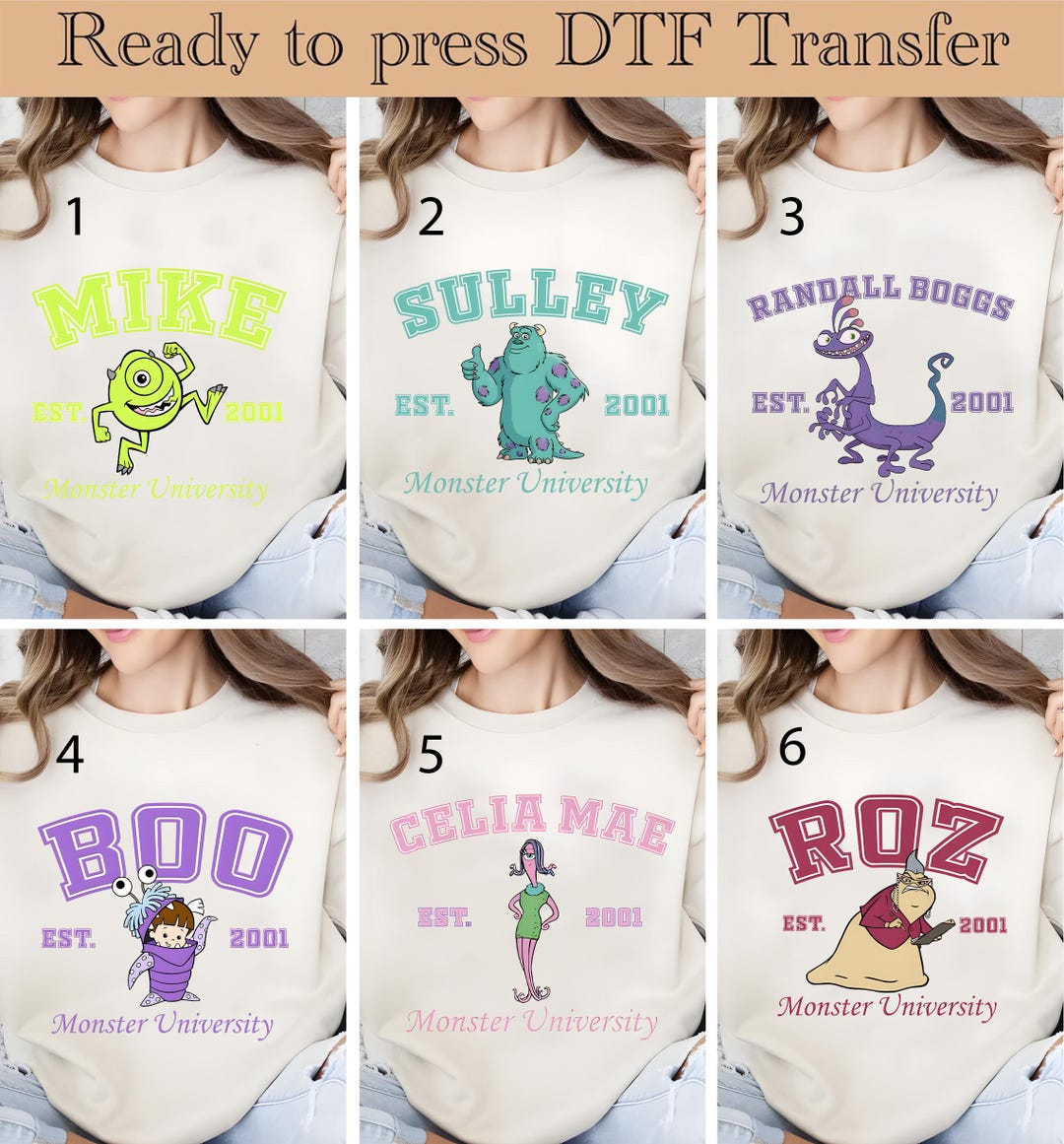 Disney Monster DTF Transfer, Disney Monsters University DTF, Monster ...