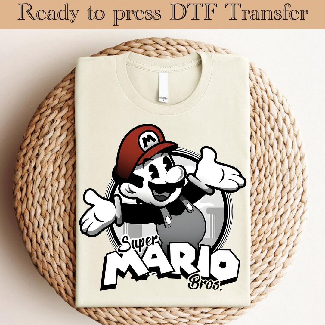 Super Mario DTF, Super Mario Character Ready to Press, Super Mario ...