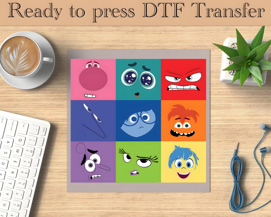 Inside Out DTF, Inside Out 2 Ready to Press, Inside Out Characters ...