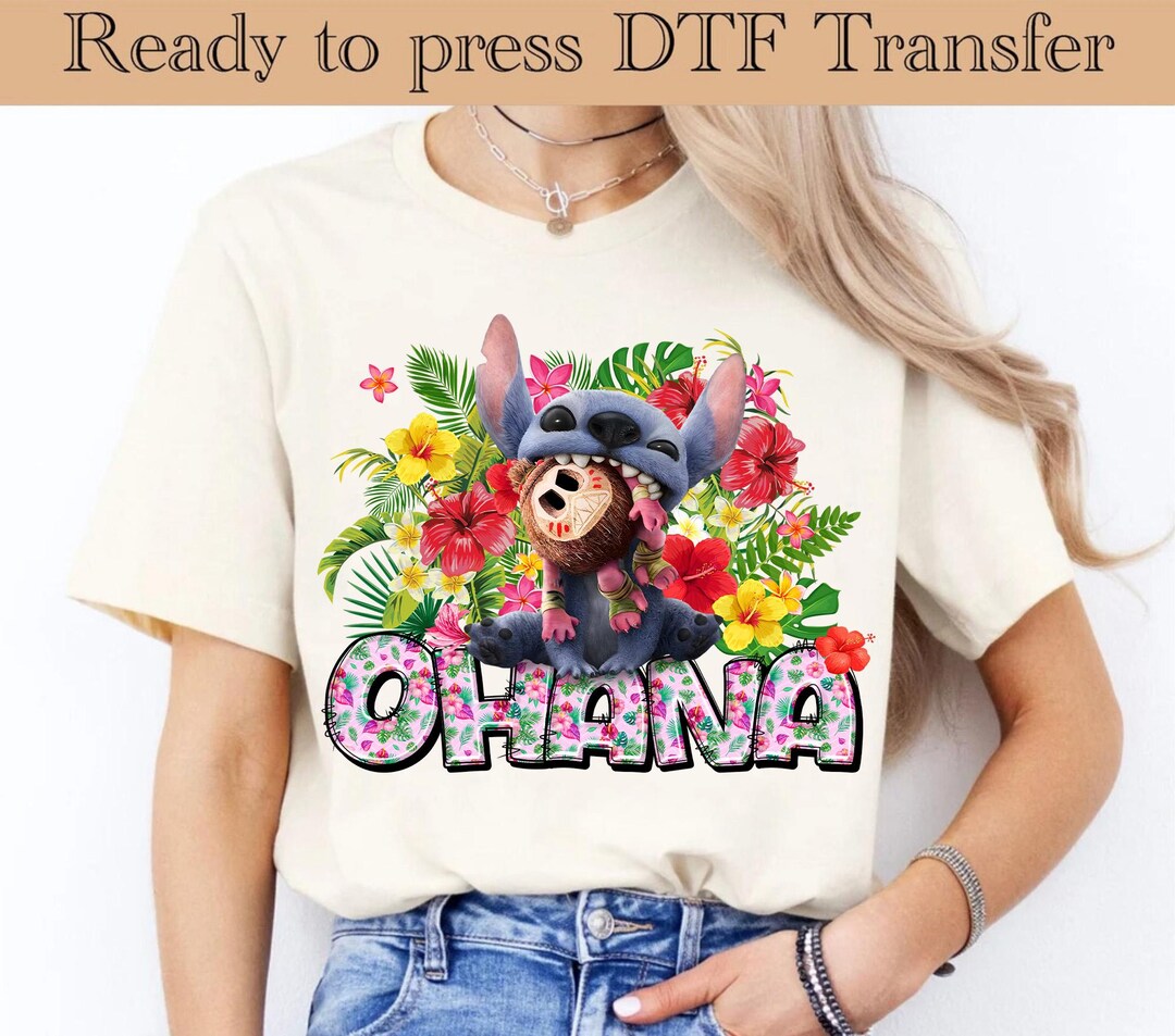 Stitch Ohana Ready to Press,disney Stitch Heat Transfer,lilo and Stitch ...