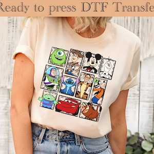 Disney Characters DTF Transfer, Disney Ready to Press, Disney Pixar ...